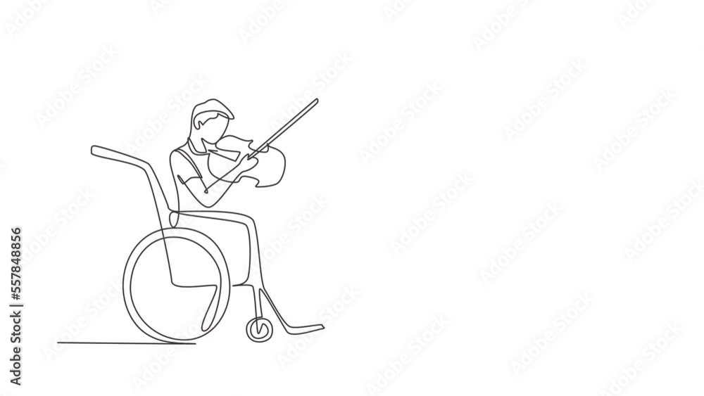 Vidéo Stock Animated self drawing of continuous line draw disability ...