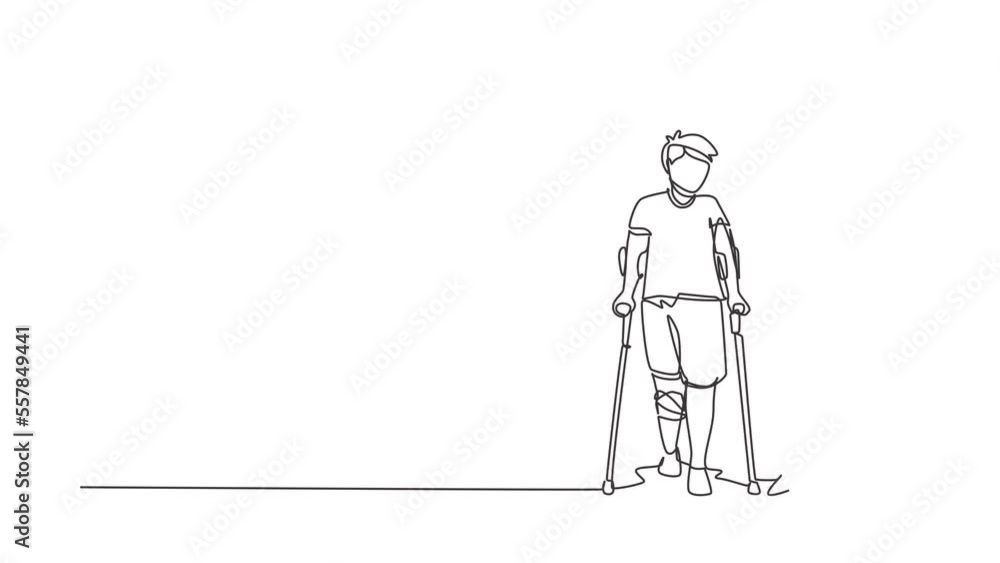 Animated self drawing of continuous line draw patient learn walking ...