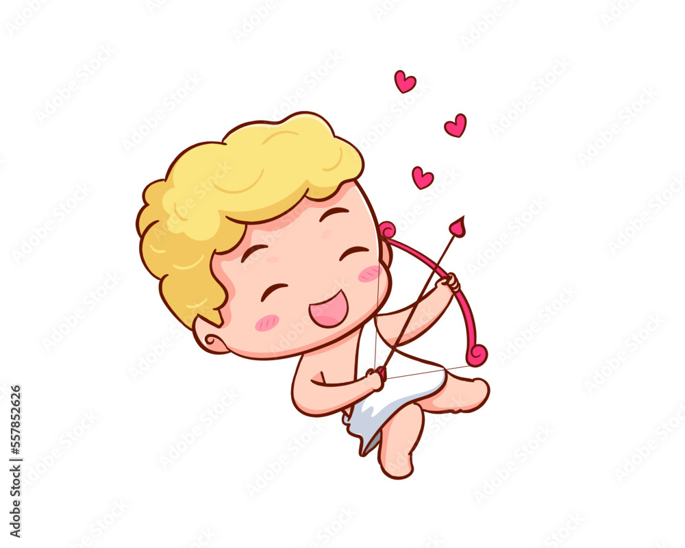 Cute Adorable Cupid cartoon character. Amur babies, little angels or ...