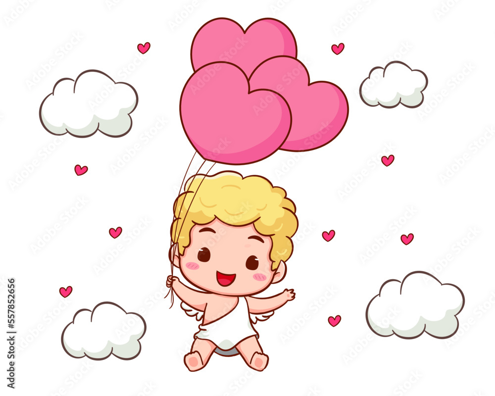 Cute Adorable Cupid cartoon character. Amur babies, little angels or ...