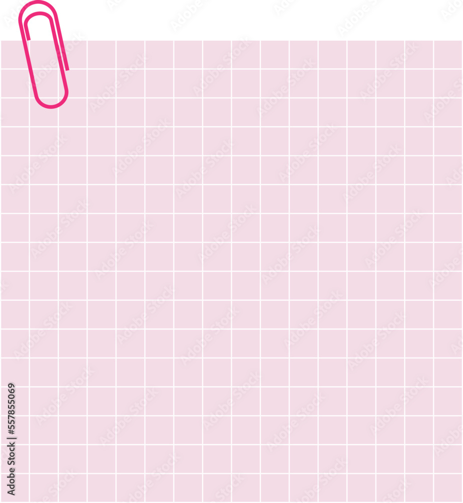 cute pink grid paper notes, planner, journal, reminder, memo decoration ...
