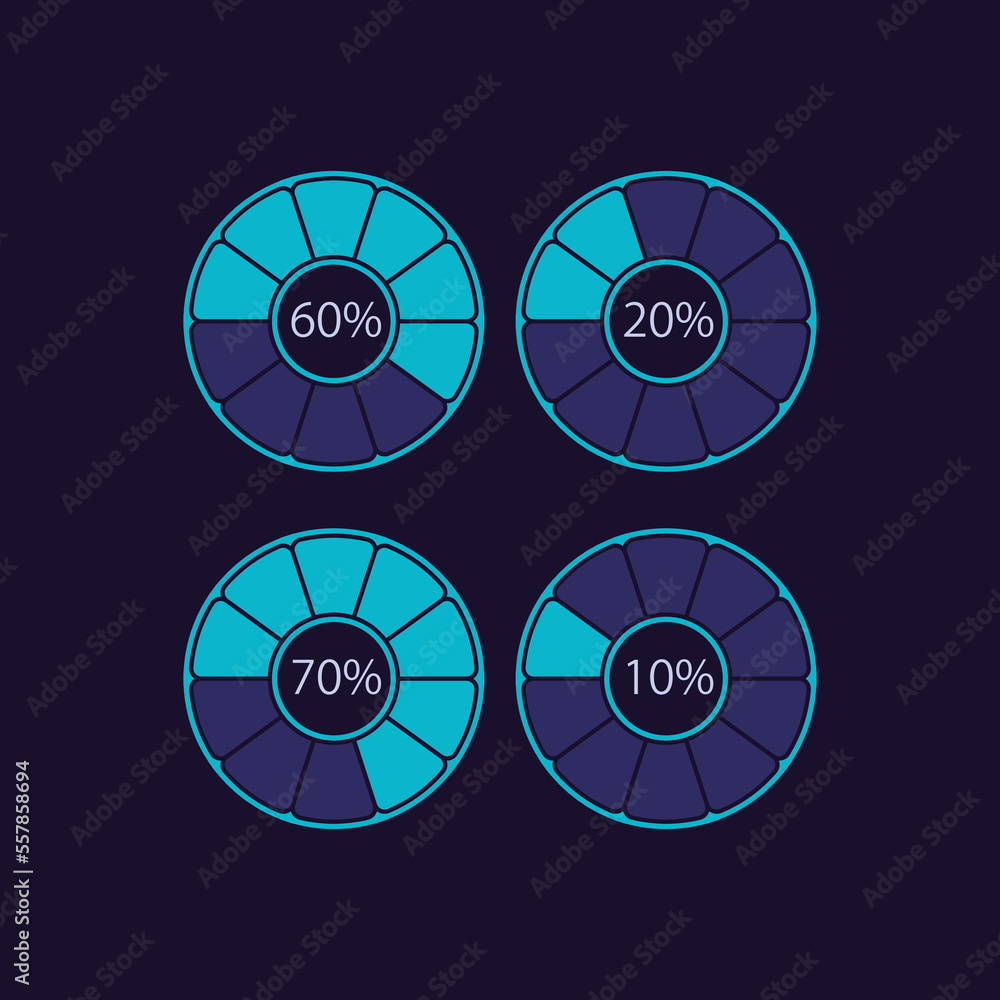 Fragmented circle percentage infographic chart design template set for ... Fragmented circle percentage infographic chart design template set for ...