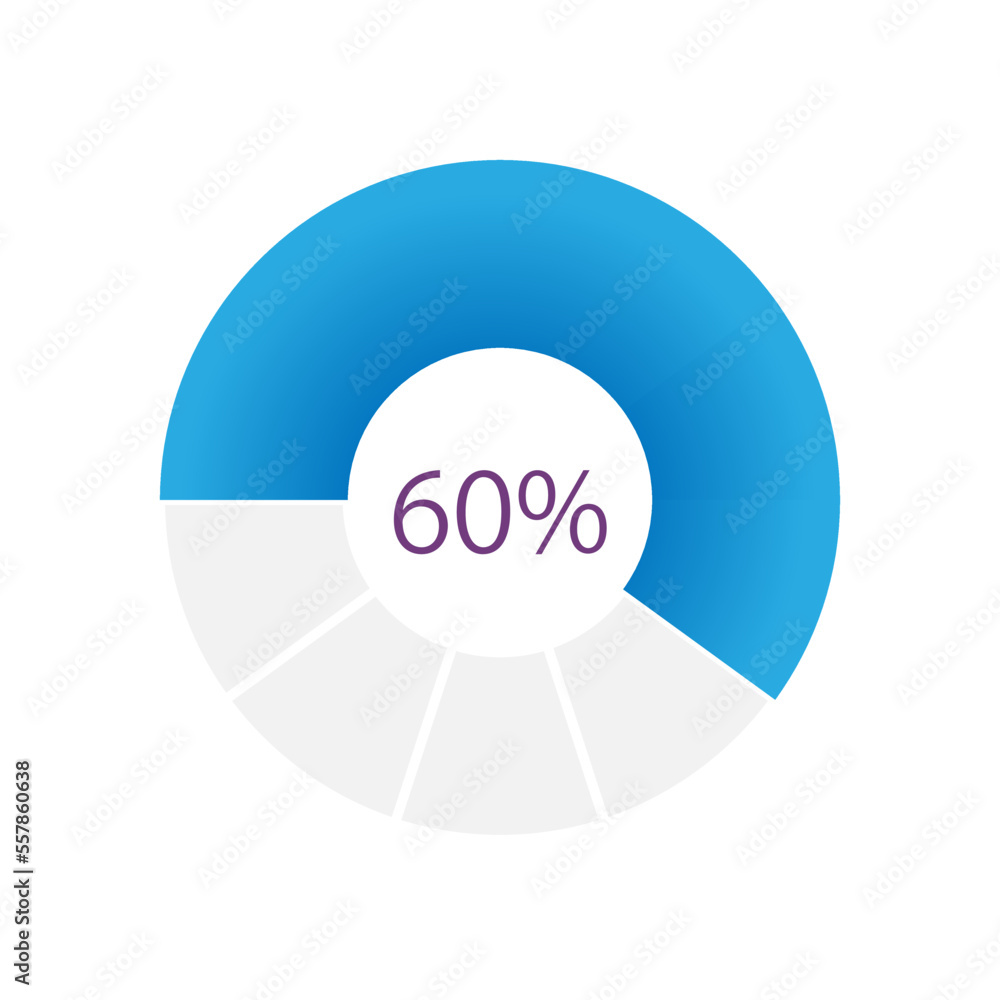 Doughnut infographic chart design template. Sixty percentage. Loading ...