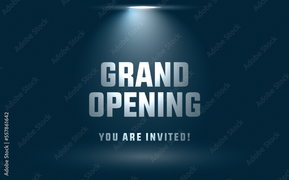 Grand opening in stage spotlight on dark background vector scene ...