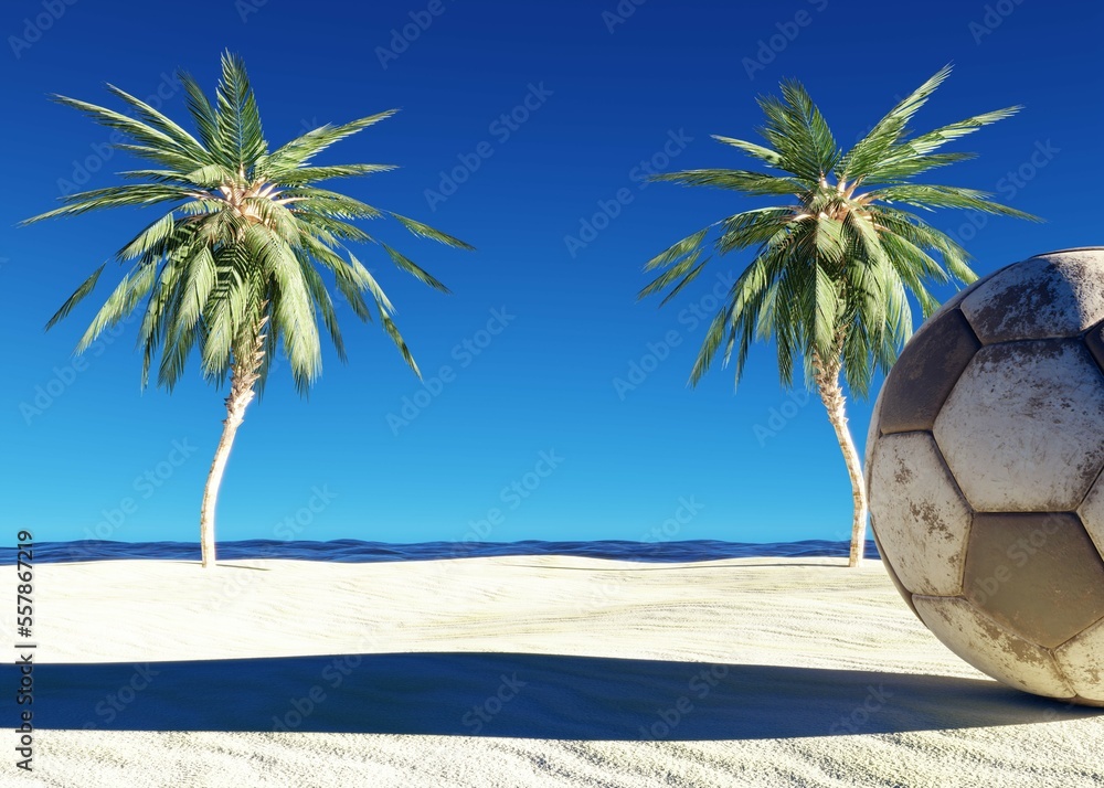 beach ball on the beach Stock Illustration | Adobe Stock