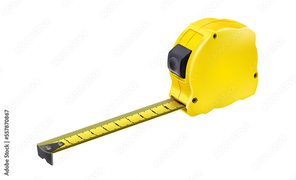 Realistic Tape measure. Photo-realistic roulette, construction tool for ...