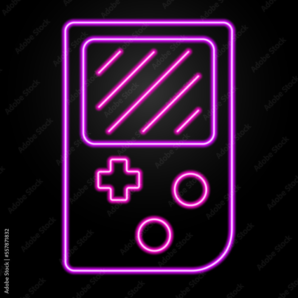 game boy neon sign, modern glowing banner design, colorful modern ...