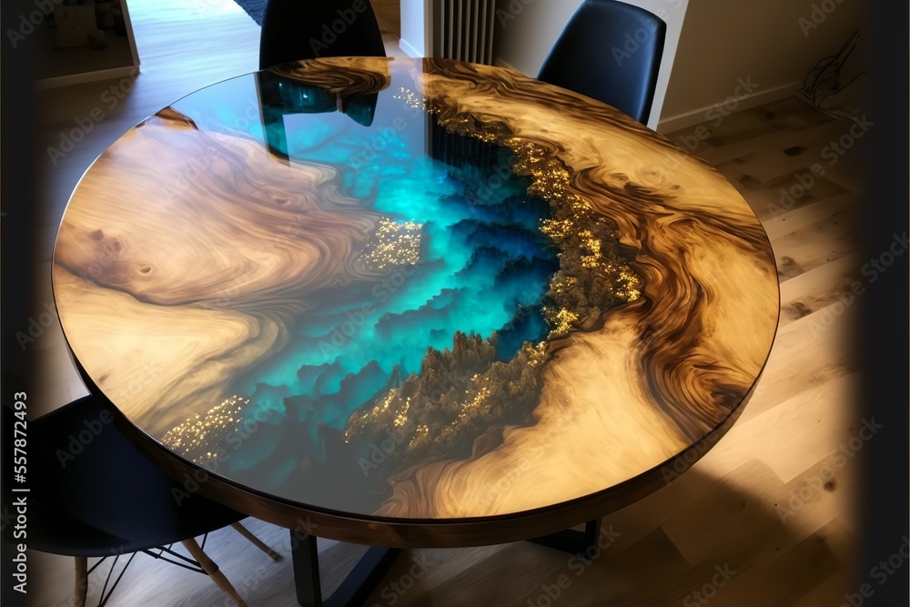 beautiful epoxy table Stock Illustration | Adobe Stock