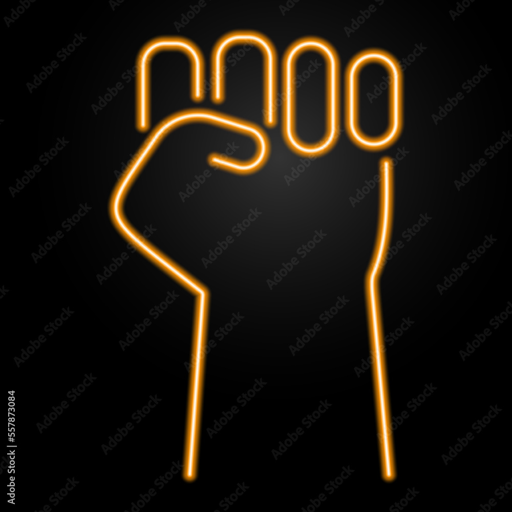 fist neon sign, modern glowing banner design, colorful modern design ...