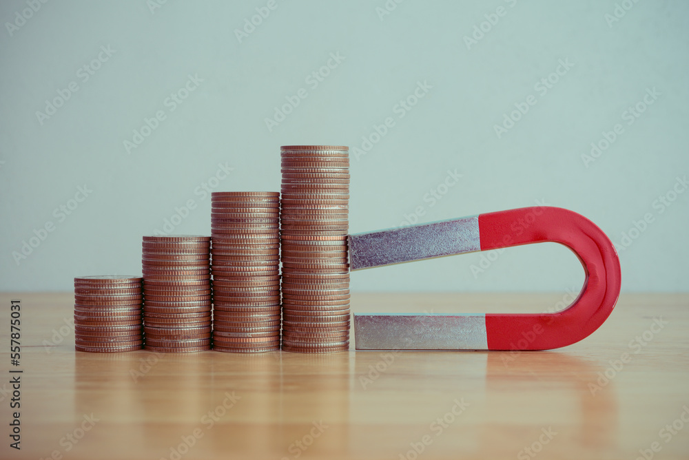 Magnet is attracting stacks coins as growth capital gains graph chart ...