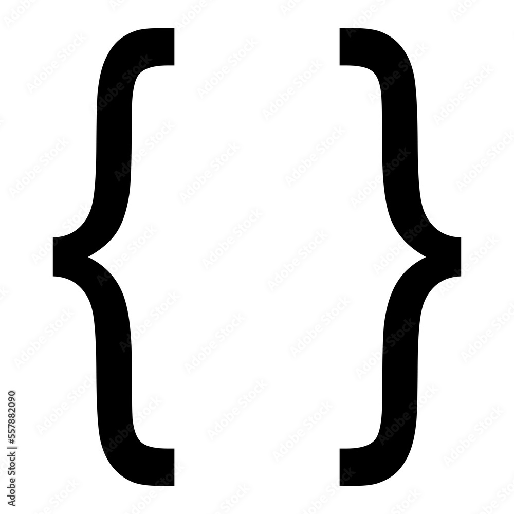 Bracket Symbol Icon on Transparent Background Stock Illustration ...