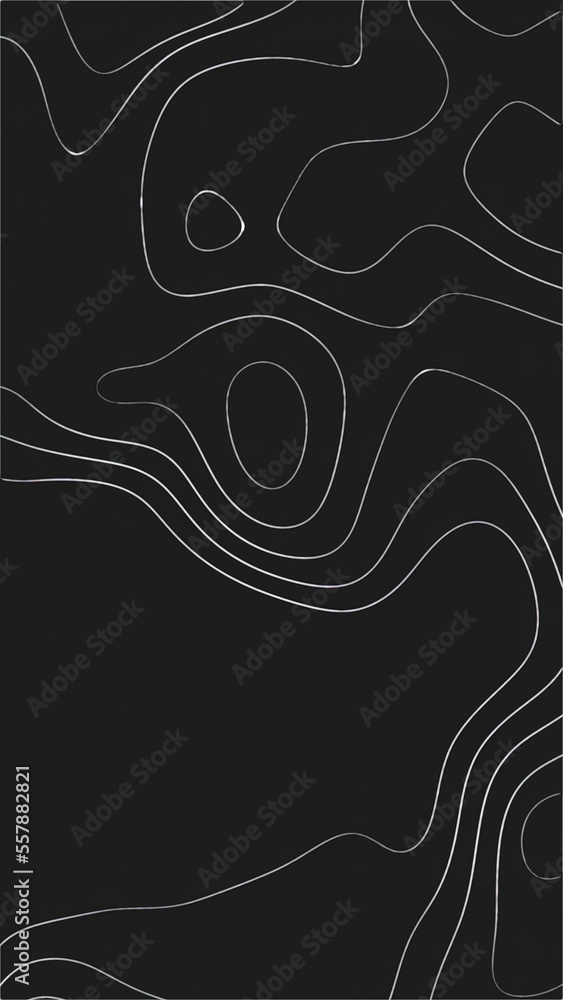 Abstract animated outline topographic contour map. Moving waves on ...