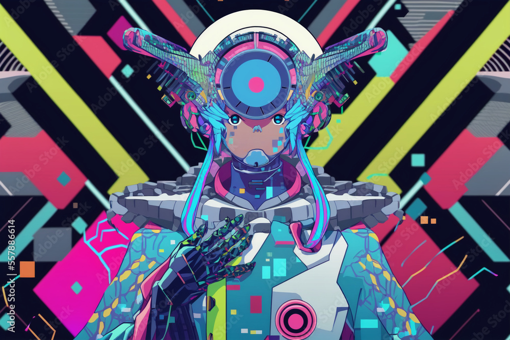 Anime style cyborgs and robots Stock Illustration | Adobe Stock