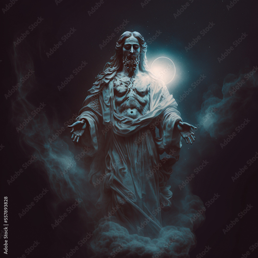 GENERATIVE AI, GENERATIVE, AI, resurrection of jesus christ at night by ...