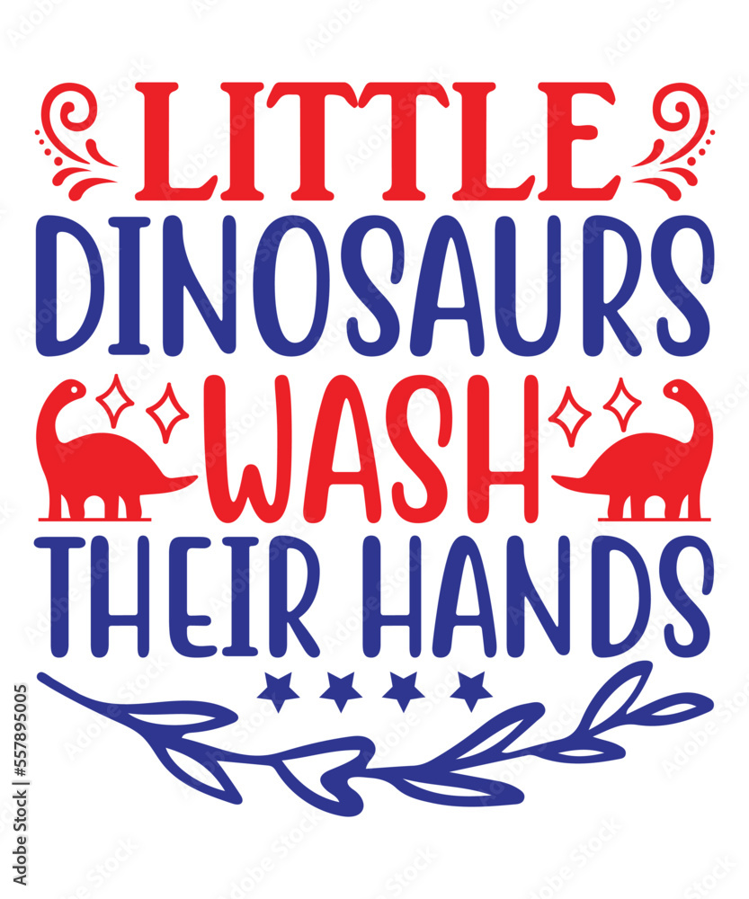 Vetor de Little dinosaurs wash their hands SVG, Matching Family Svg ...