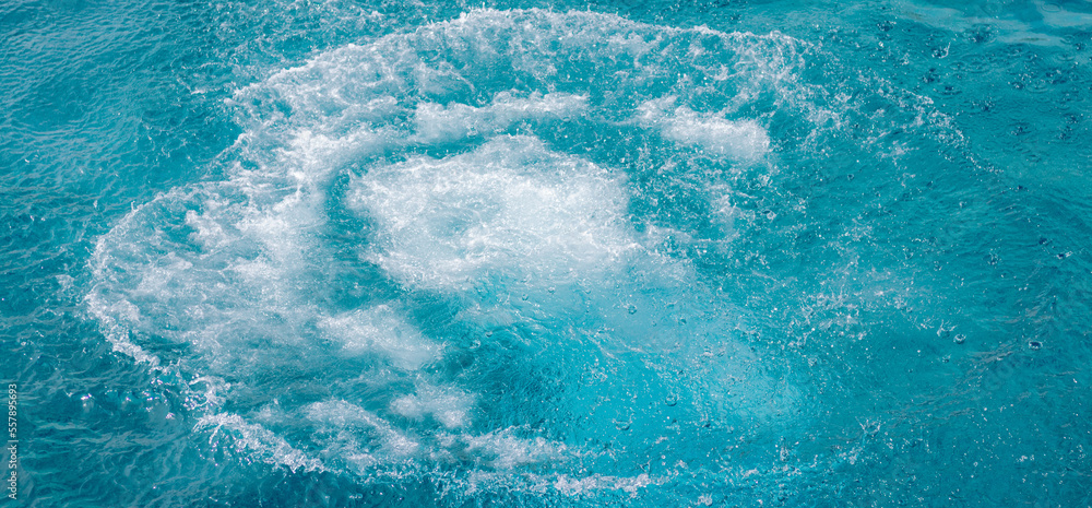 Splashes of blue, sea water with foam bubbles. A splash of nature on a ...
