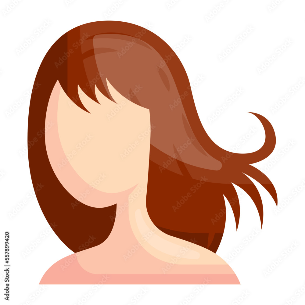 Beautiful face-framing look lob cut vector icon design, beauty and ...