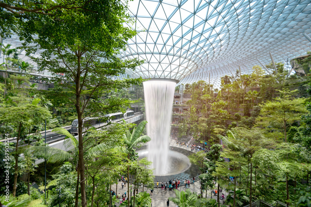 Changi, Singapore - 26/12/2022 : Jewel Changi Airport , artificial ...