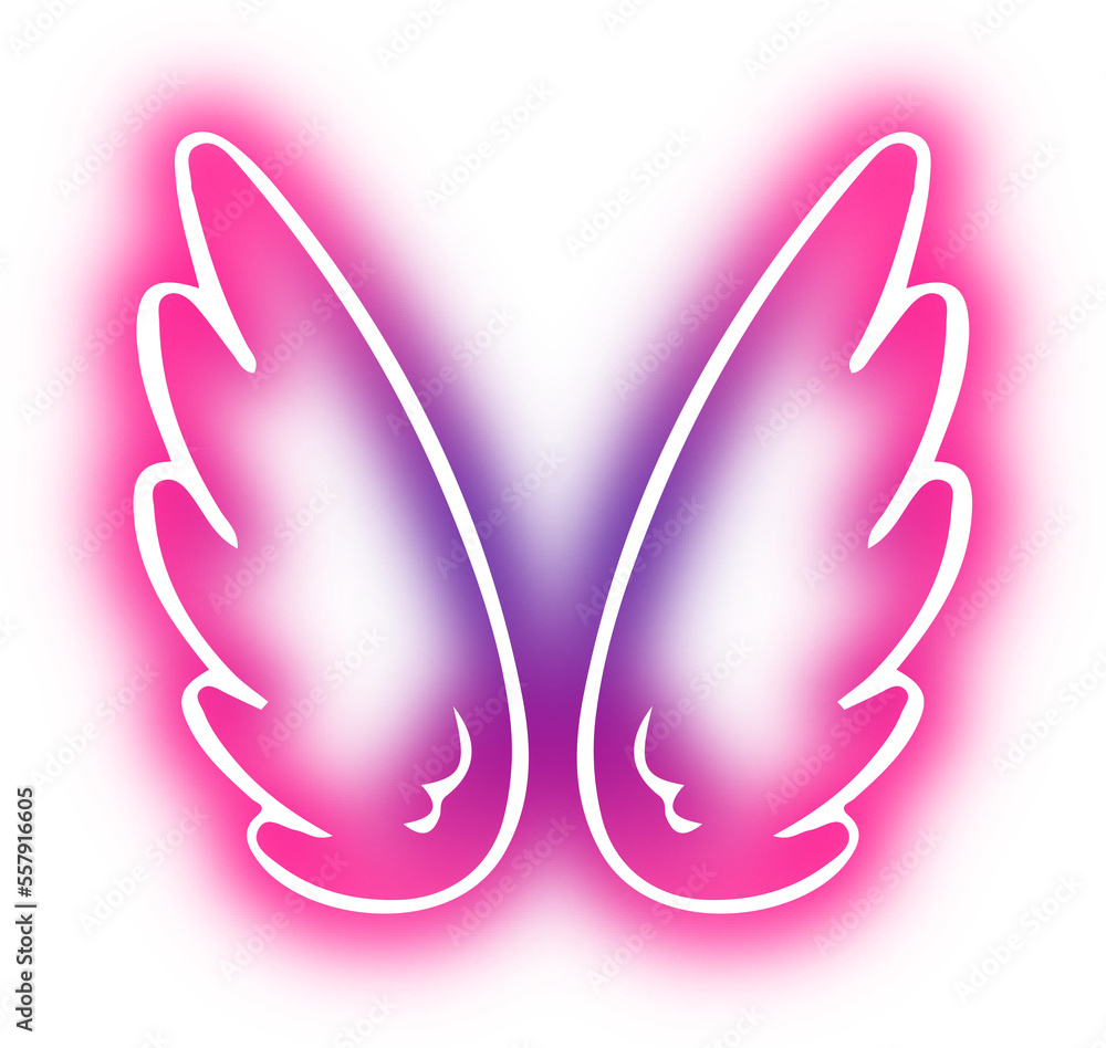 Collection of Wing neon Stock Illustration | Adobe Stock