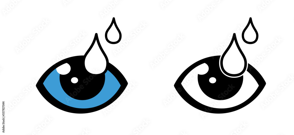 Eyedropper. Cartoon eye with eye drops, ophthalmology. Medical eye ...