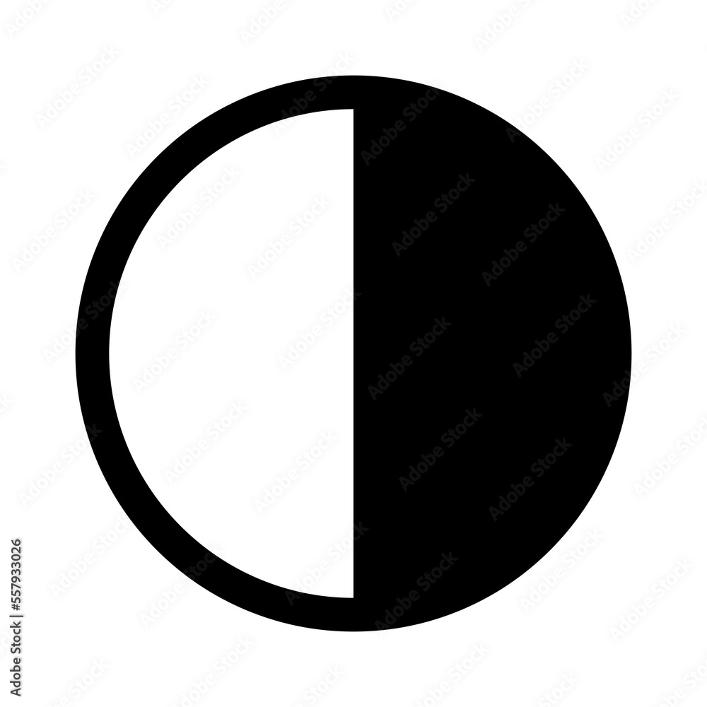 Contrast icon line isolated on white background. Black flat thin icon ...