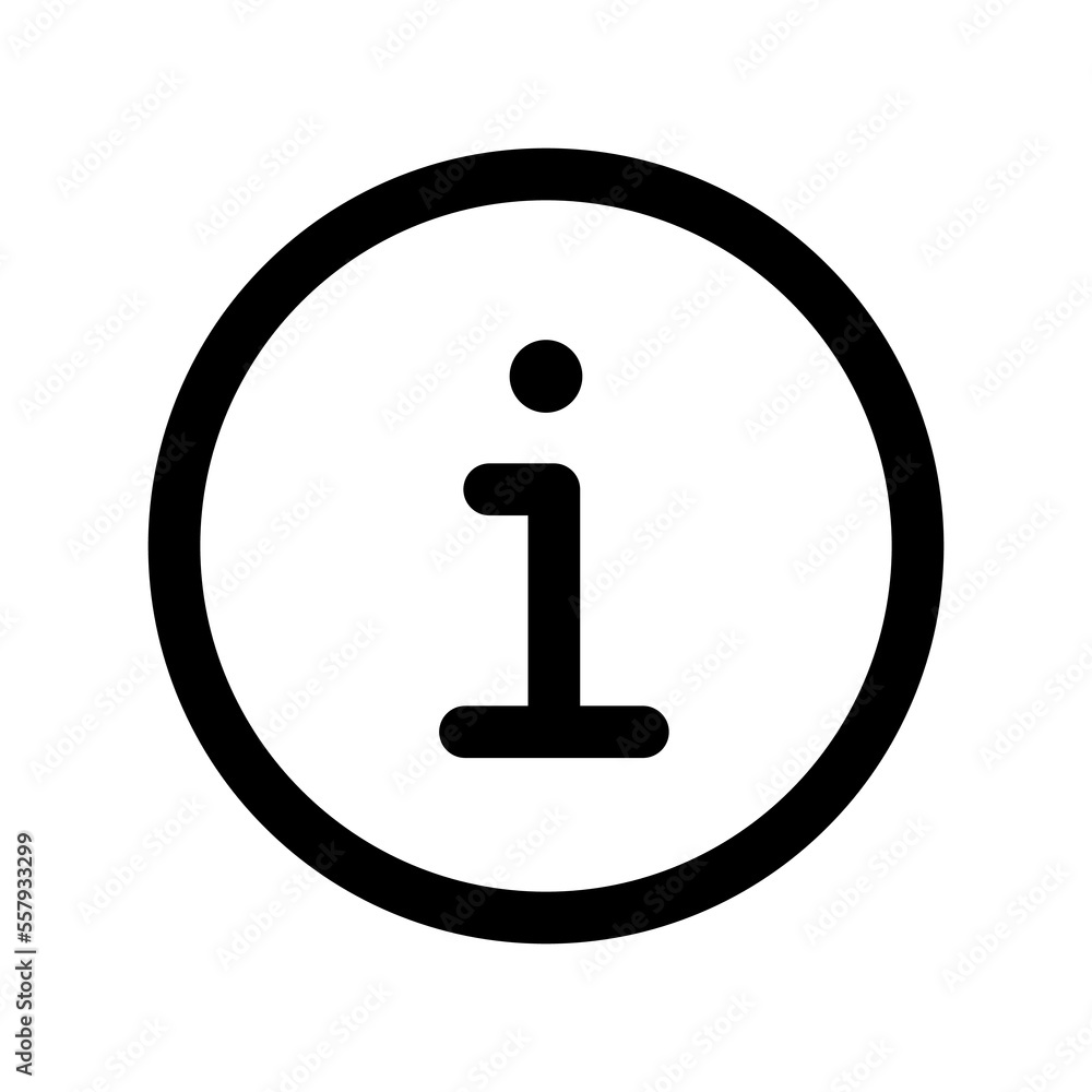 Information circle icon line isolated on white background. Black flat ...