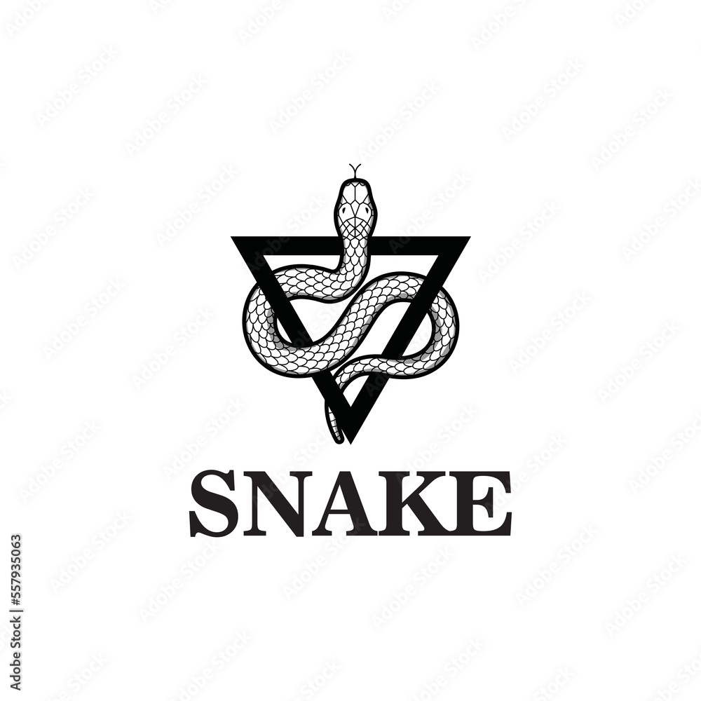 snake logo design vector illustration Stock Vector | Adobe Stock