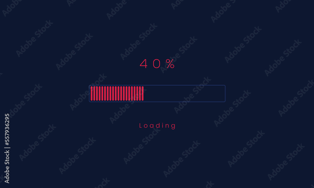 40 percent uploading Progress bar, red Loading and processing menu bar design. Stock Vector ...