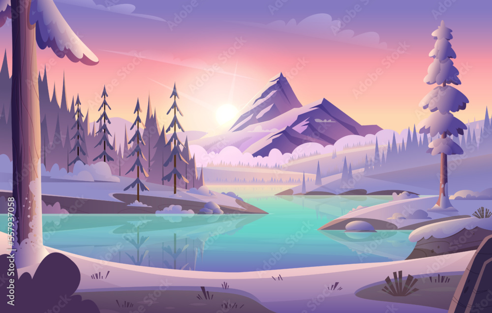 Snowy Mountains Landscape