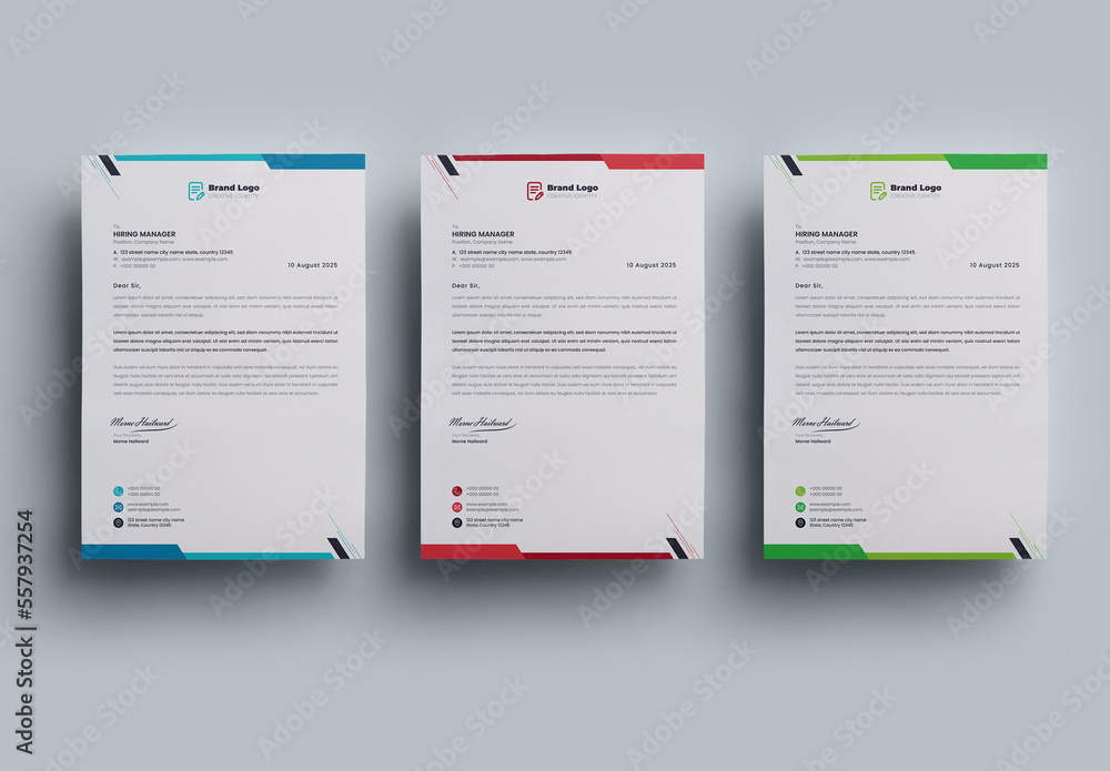 Minimal Letterhead Template Premium Vector Accents Stock Template ...