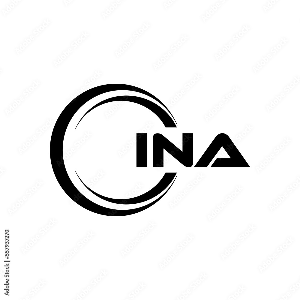 INA letter logo design with white background in illustrator, cube logo ...