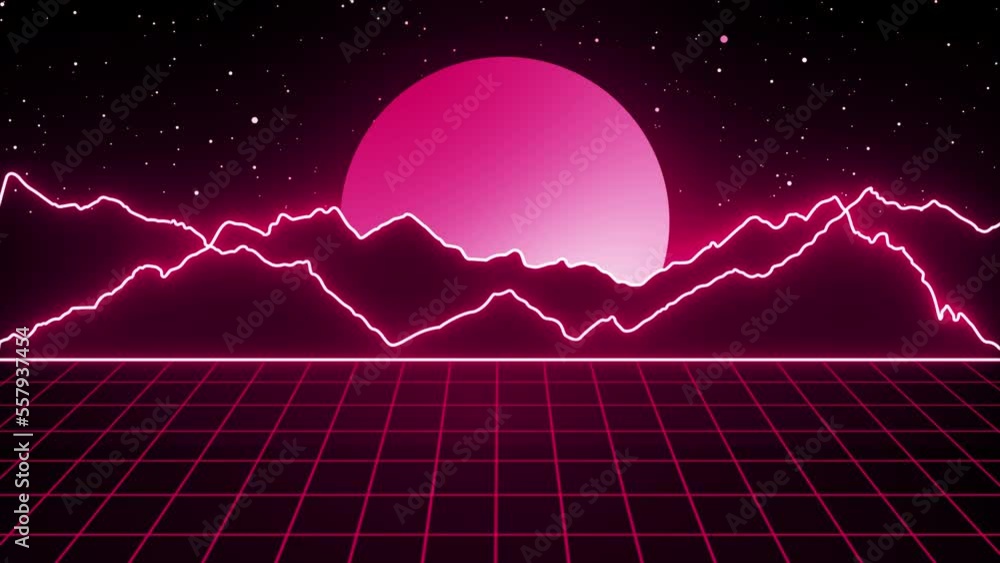 Animation Of Retro Land, Retro Background. Abstract Animation Of ...