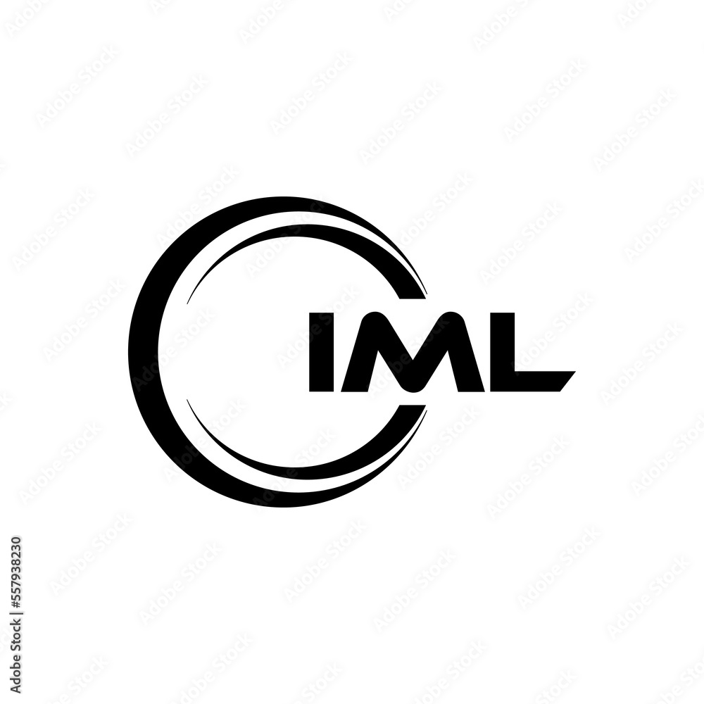 IML letter logo design with white background in illustrator, cube logo ...