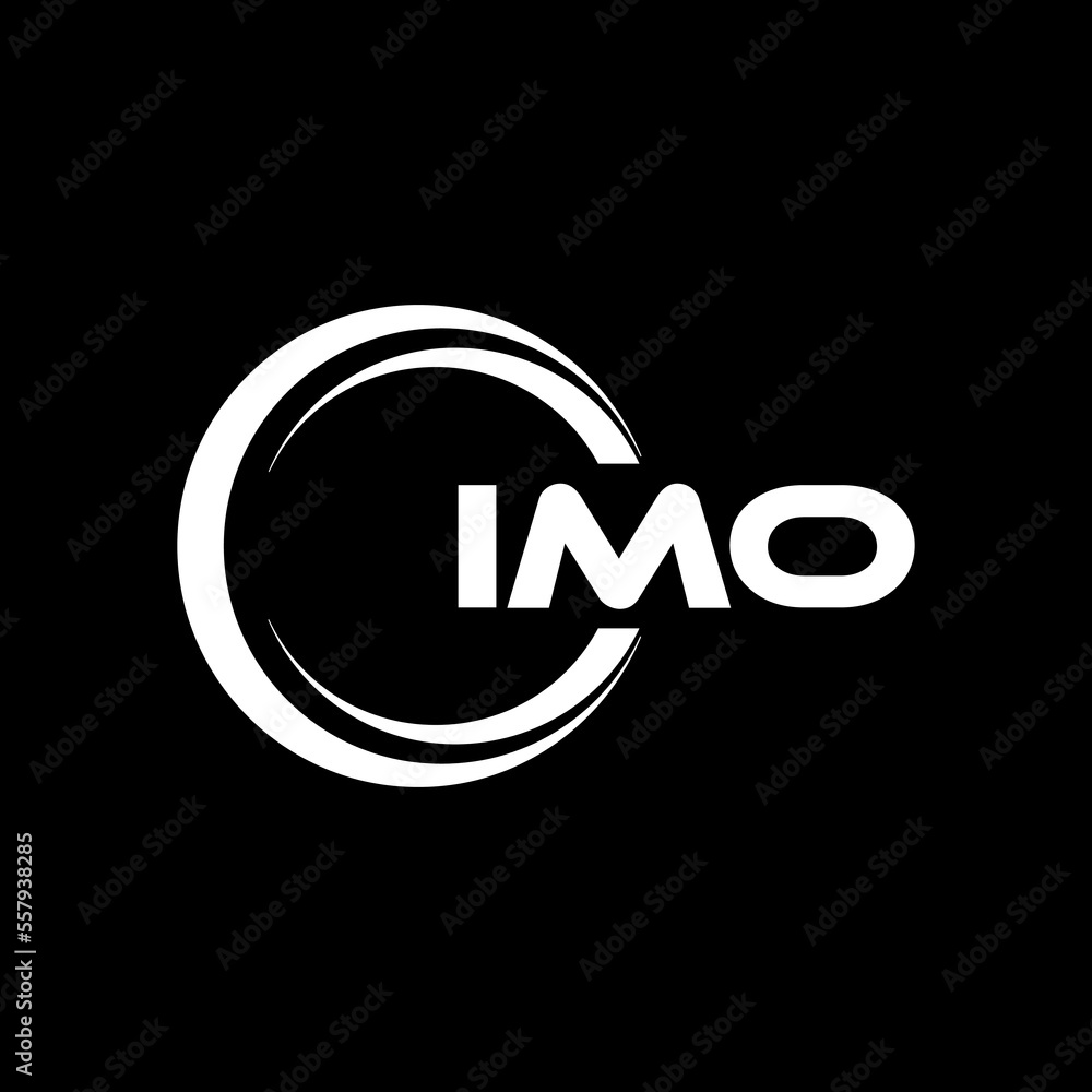 IMO letter logo design with black background in illustrator, cube logo ...