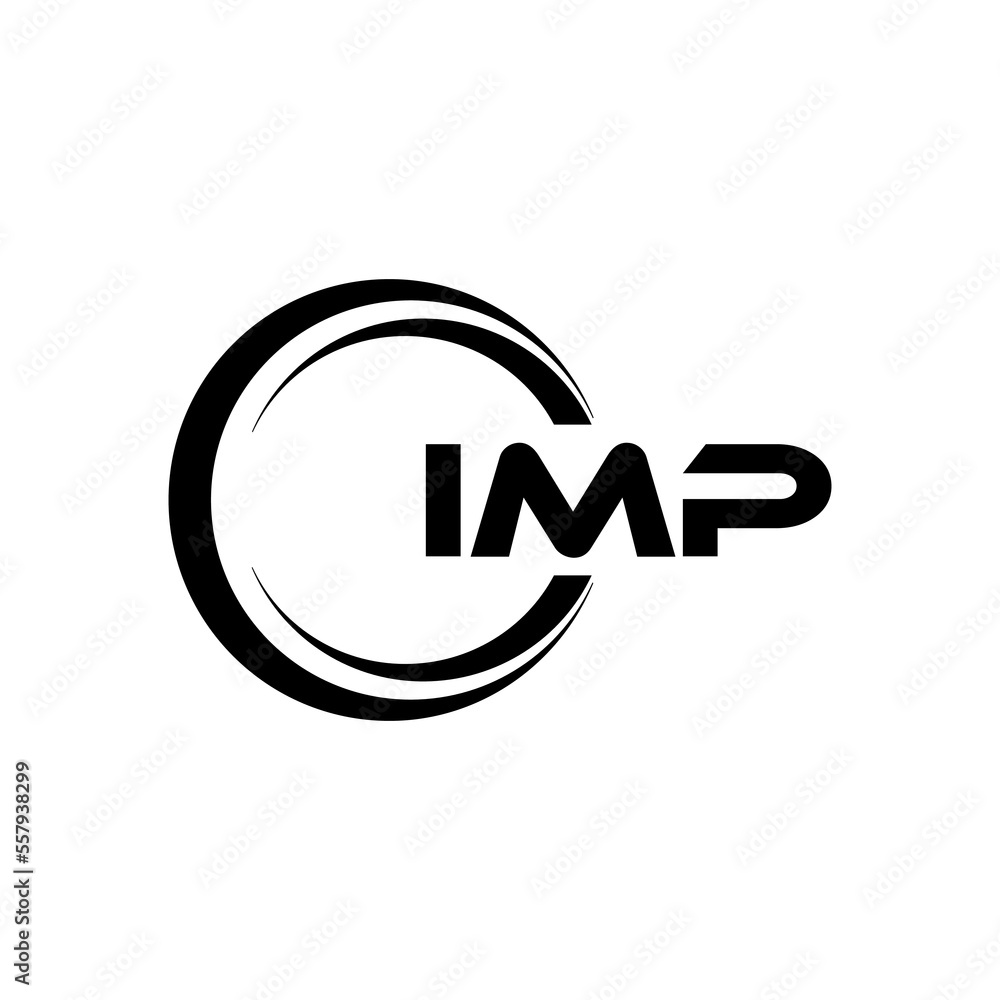 Vecteur Stock IMP letter logo design with white background in ...