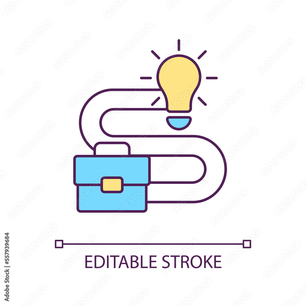Develop business idea RGB color icon. Innovative entrepreneurship ...