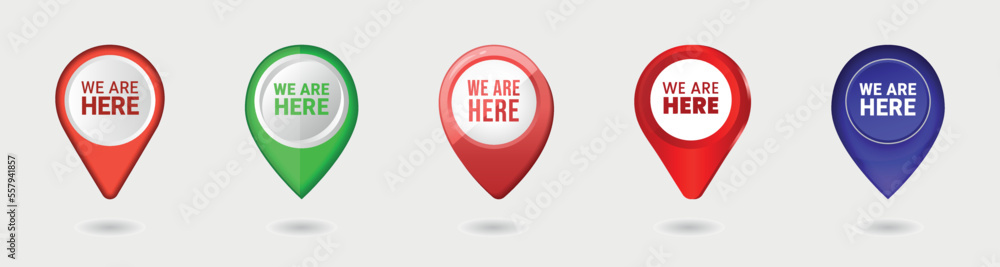 Location Marker and pointer icon set. location icon. you are here and ...