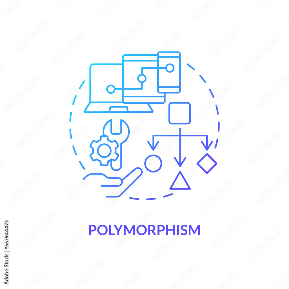 Polymorphism Blue Gradient Concept Icon Object Oriented Programming Principle Abstract Idea