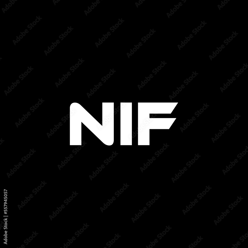 NIF letter logo design with black background in illustrator, vector ...