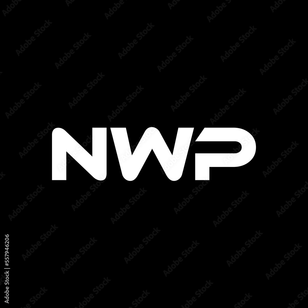NWP letter logo design with white background in illustrator, vector ...