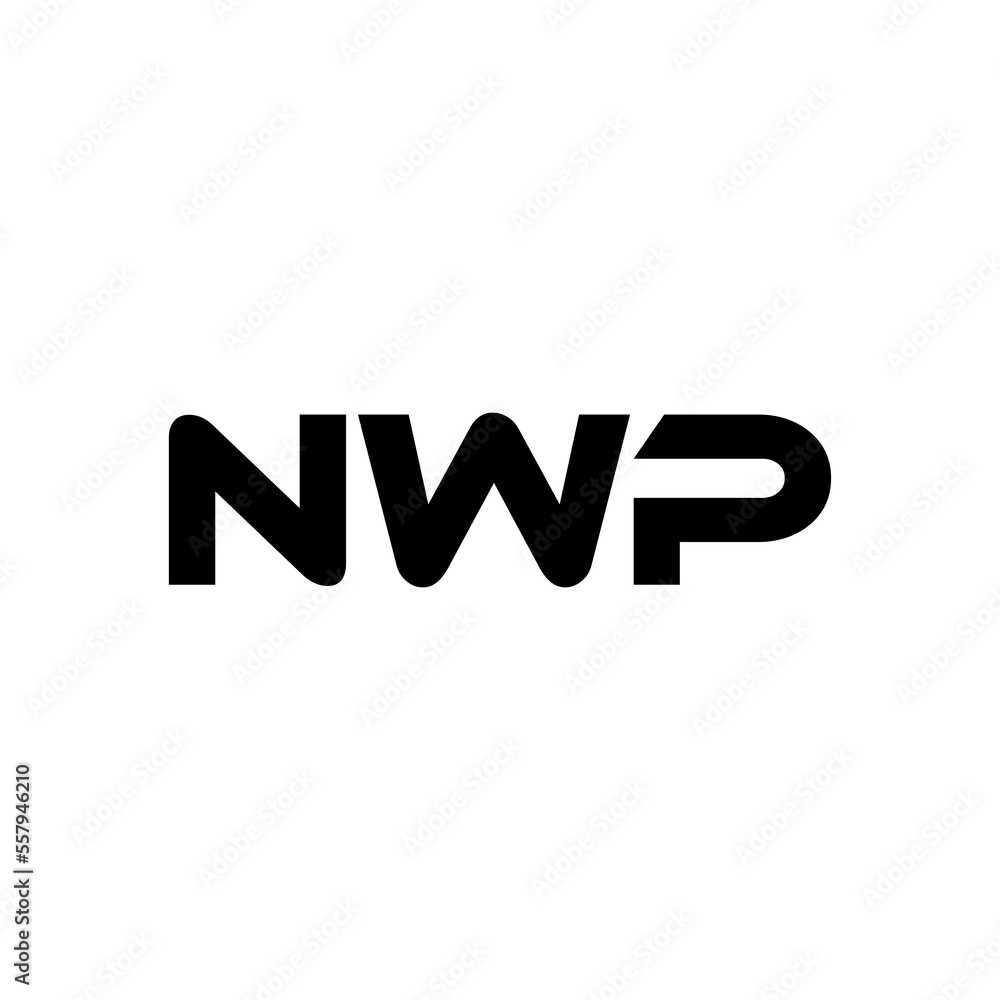 NWP letter logo design with white background in illustrator, vector ...