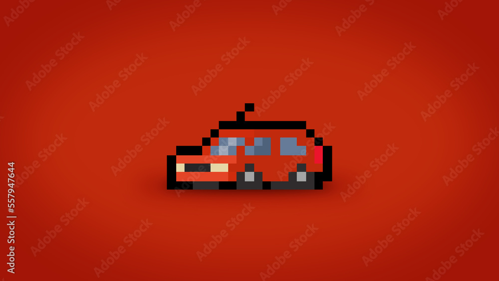 Red pixel car background - high res 4k 8 bit wallpaper Stock ...