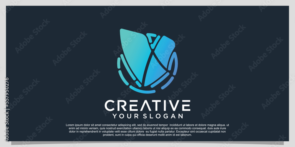 Gradient technology logo design with unique concept Premium Vector Part ...