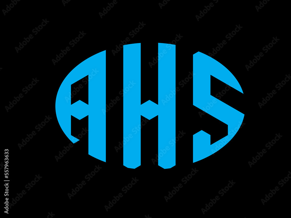 AHS Letter Logo design. AHS alphabet design logo. AHS modern letter ...
