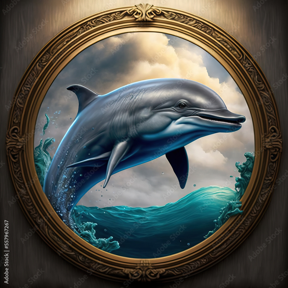 Dolphin Jumping Painting