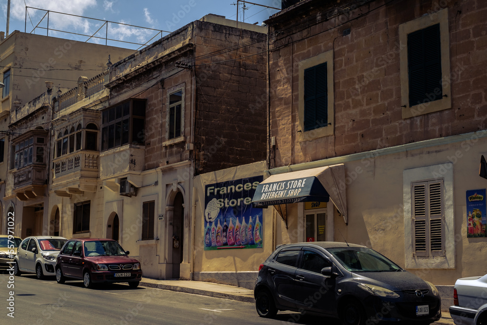 Albert city, Malta - July 17, 2019. Traditional Maltese architecture in ...