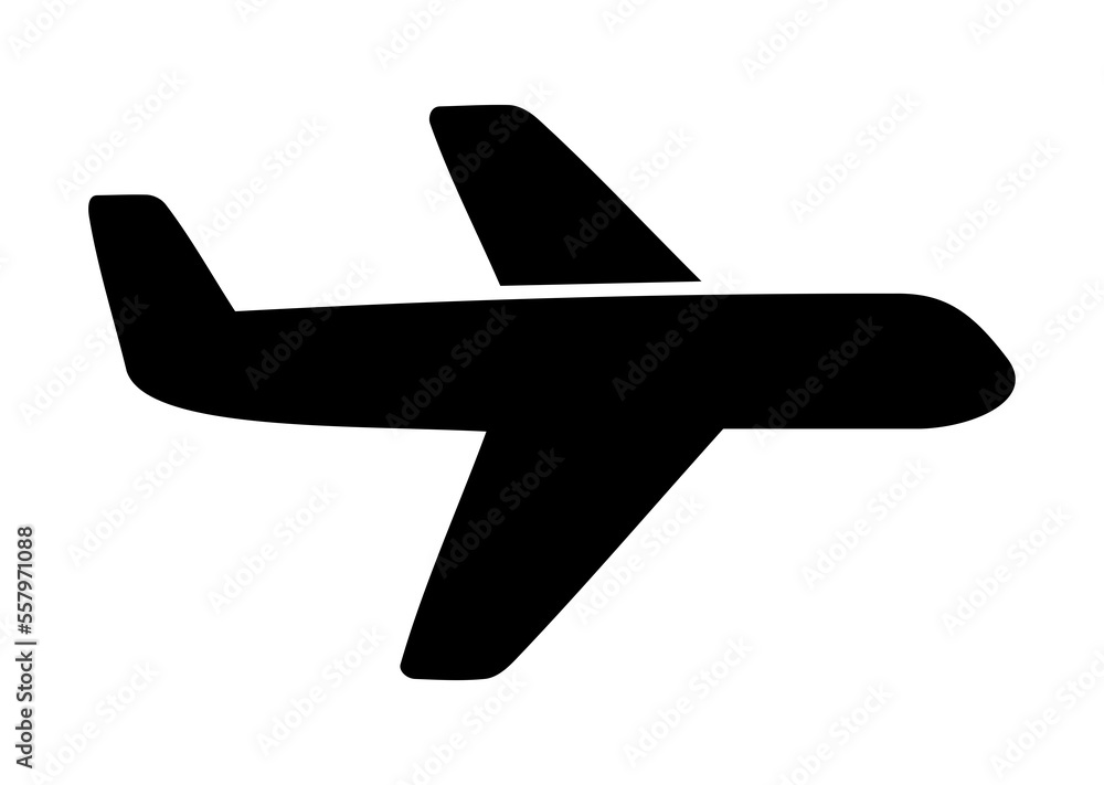 PROFILE AIRCRAFT PICTOGRAM, AIRPLANE SILHOUETTE IN BLACK COLOR Stock ...