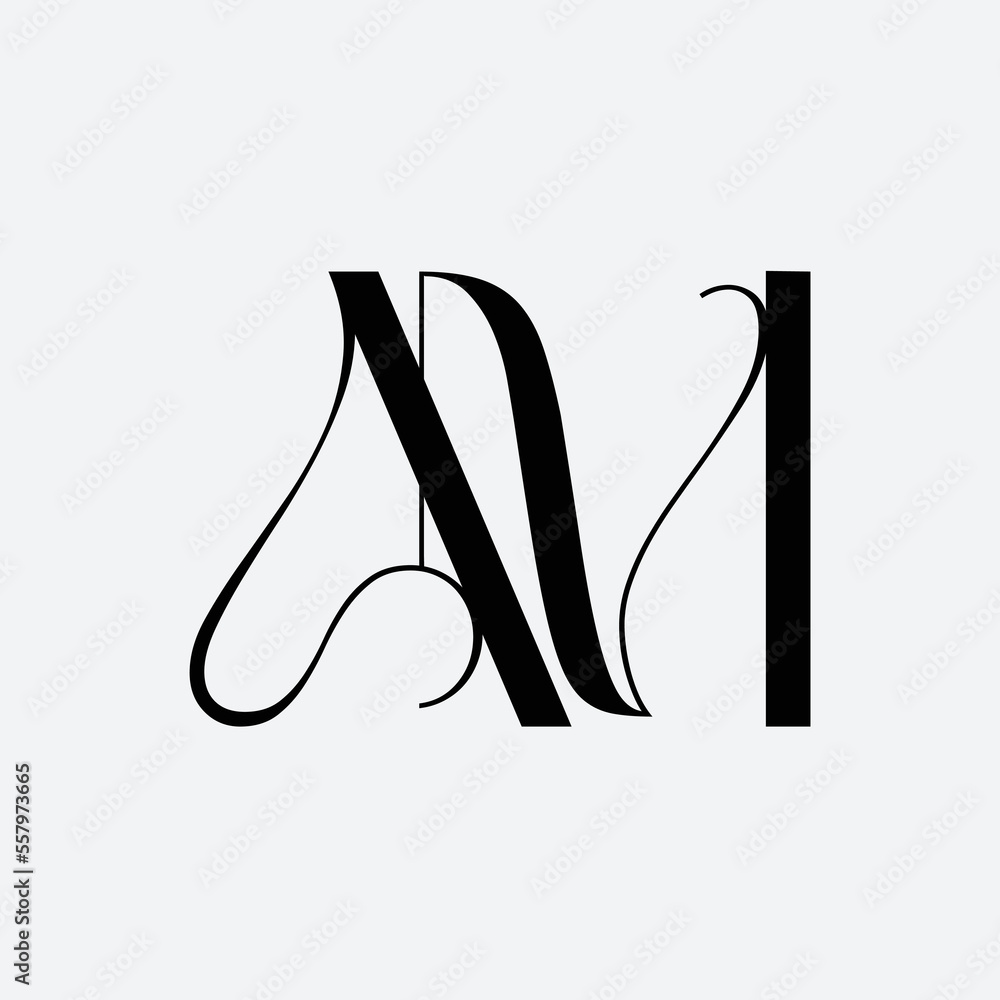 Initial letter AM logo design creative modern symbol icon Stock Vector ...