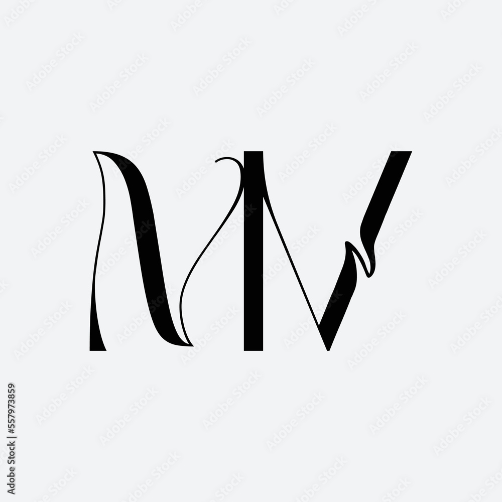 Initial letter MV logo design creative modern symbol icon Stock Vector ...
