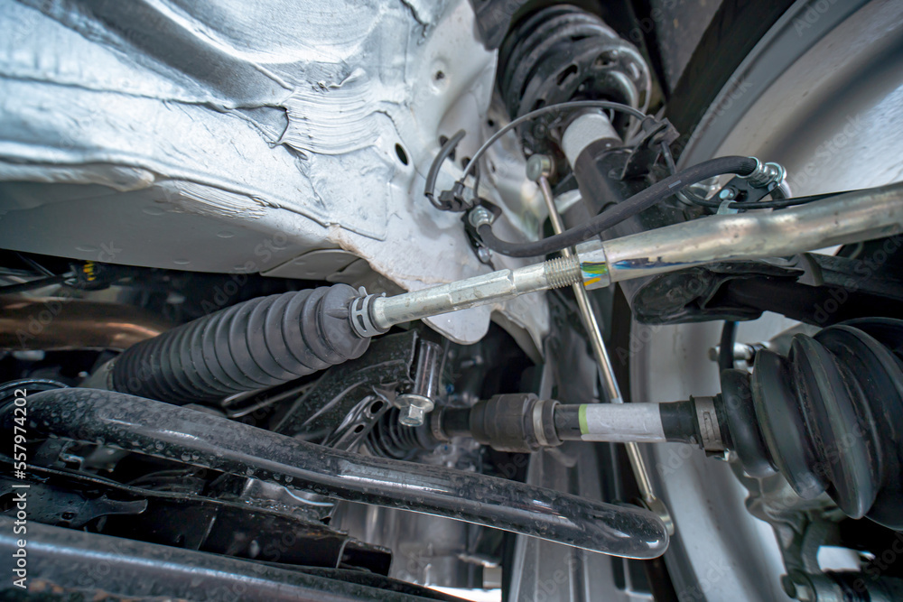 Pre purchase inspection or pre delivery diagnostic view of the new car ...